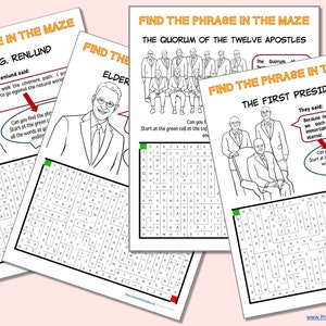 MAZES of QUOTES General Conference Color Pages LDS Prophet Apostles ...