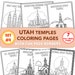 Set #4 LDS Utah Temples, WITH Borders, 7 Coloring Pages, Full-page Hand ...