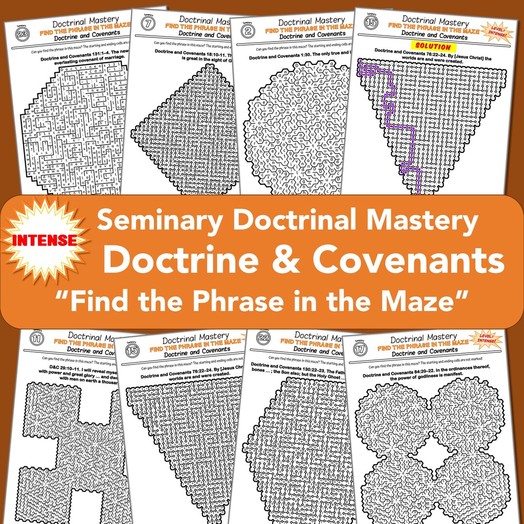 LDS D&C INTENSE Mazes, Doctrine and Covenants Doctrinal Mastery, 24 ...