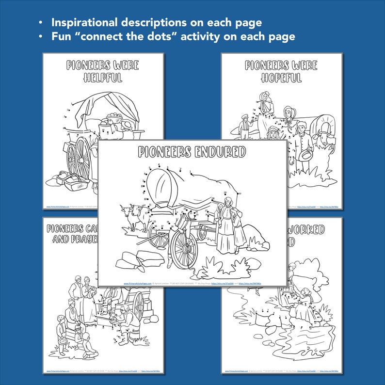 LDS Pioneer Day Connect-the-dots Coloring Pages, Mormon Pioneers, Full ...