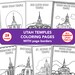 LDS Utah Temples BUNDLE, With Borders, Coloring Pages, Full-page Hand ...