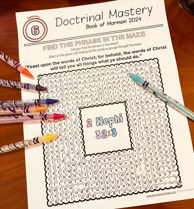 MAZES 24 Full Page 2024 Doctrinal Mastery Book of Mormon Printable ...