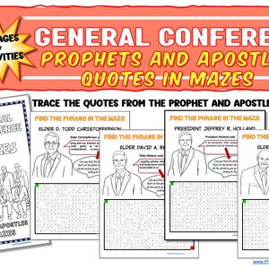 MAZES of QUOTES General Conference Color Pages LDS Prophet Apostles ...