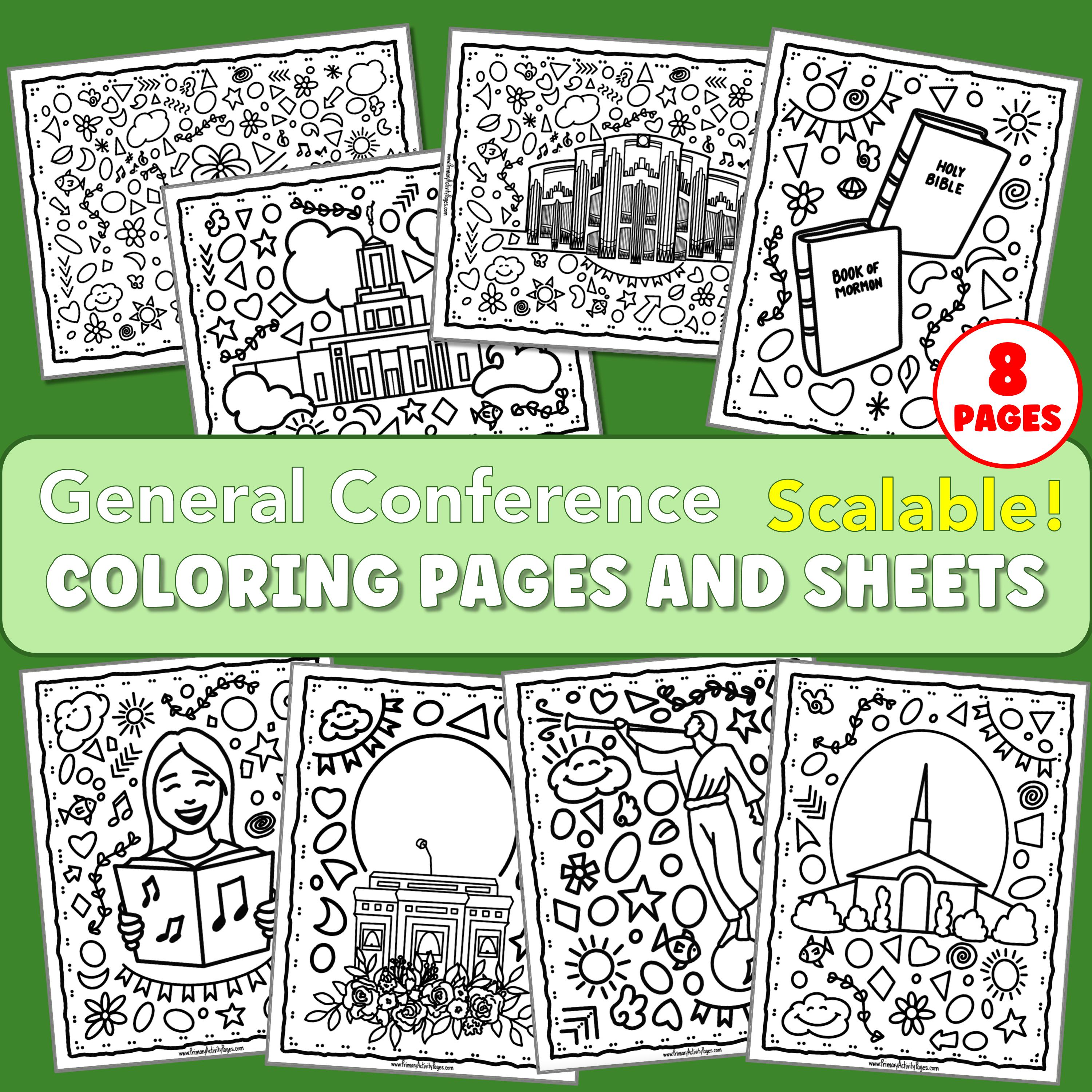 LDS GENERAL CONFERENCE Coloring Pages Digital Download Hand-drawn ...
