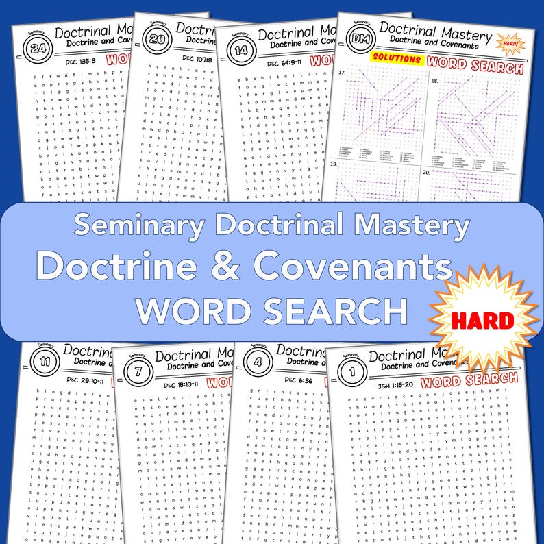 24 Hard WORD SEARCH D&C Doctrine and Covenants Doctrinal Mastery, Learn ...