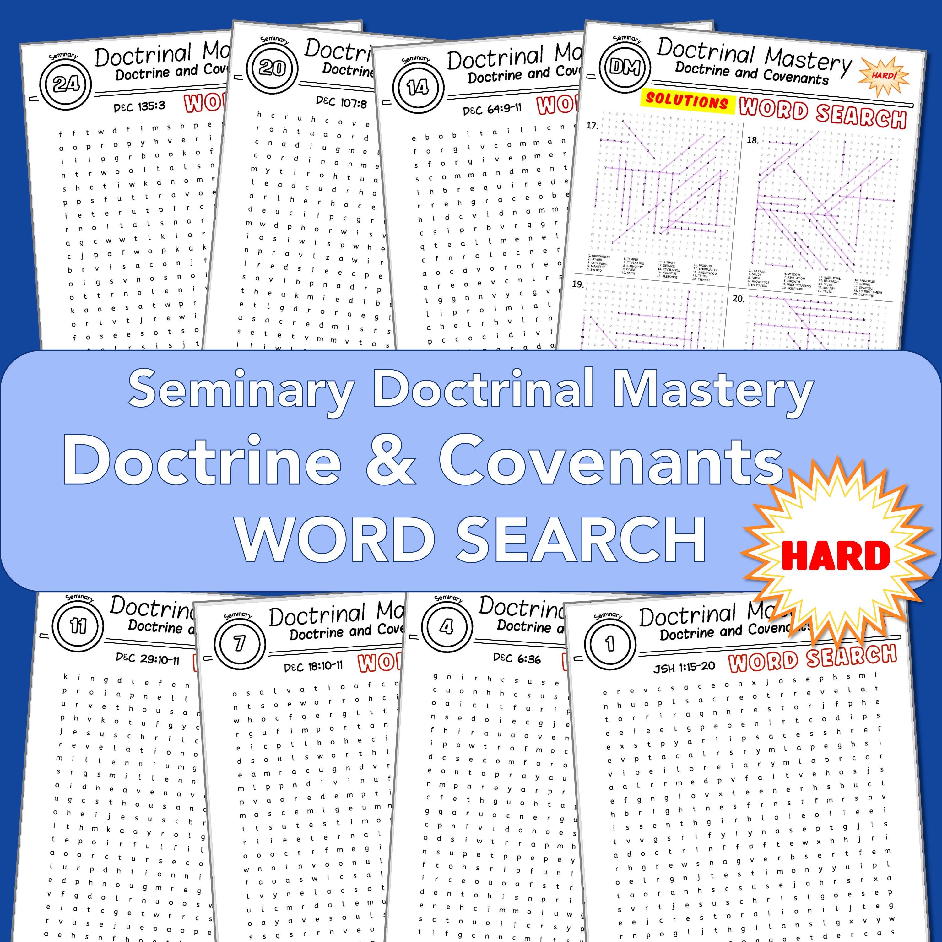 24 Hard WORD SEARCH D&C Doctrine and Covenants Doctrinal Mastery, Learn ...