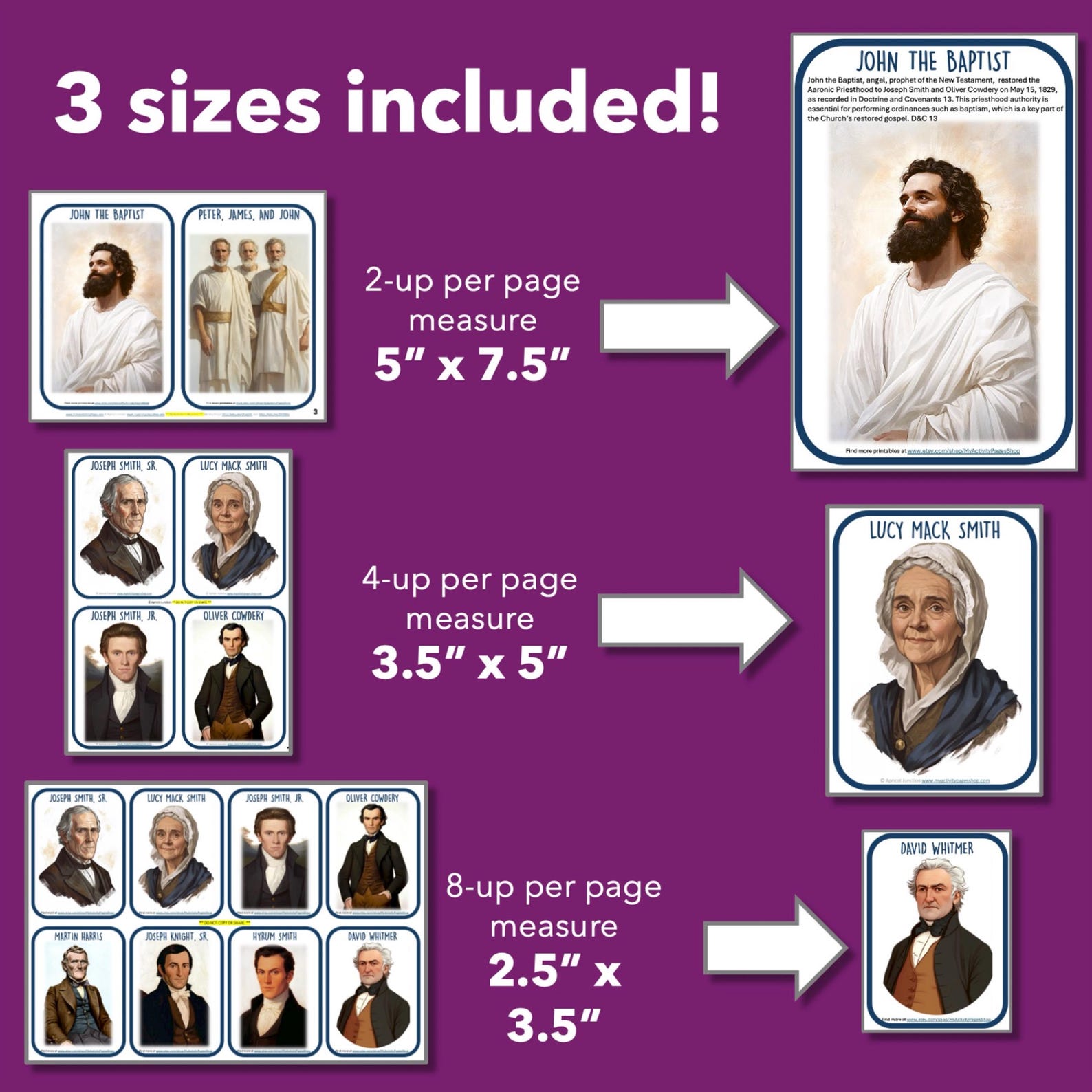 LDS D&C People Cards, 3 Sizes, Digital Download, Printable, Primary ...