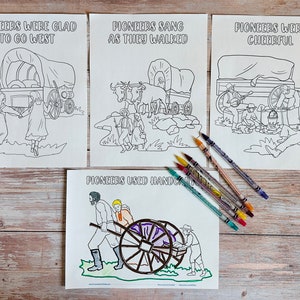 LDS Pioneer Day Coloring Pages, "mormon" Pioneers, Full-page Hand-drawn ...