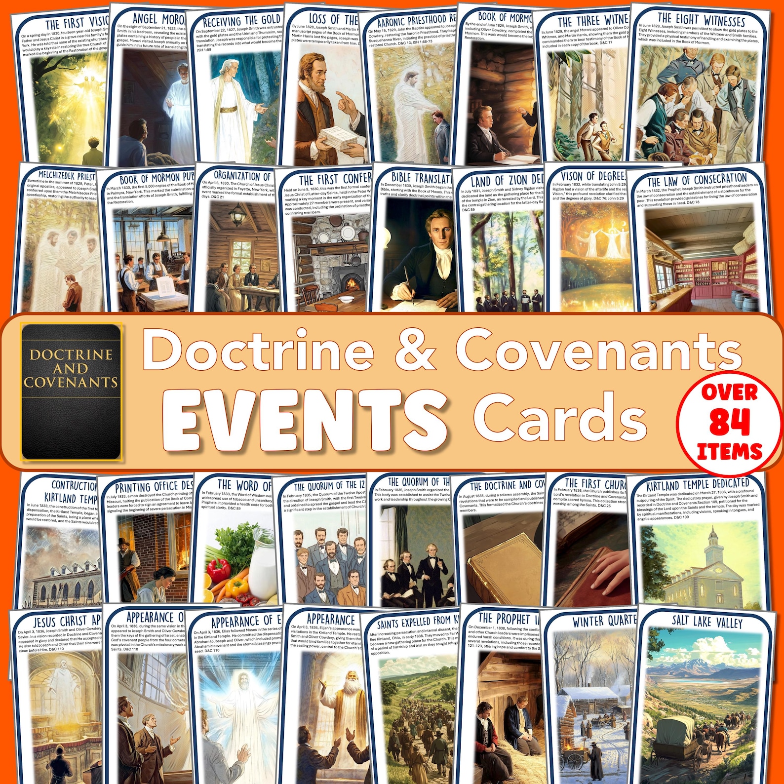 LDS D&C Events Cards, 3 Sizes, Digital Download, Printable, Primary ...