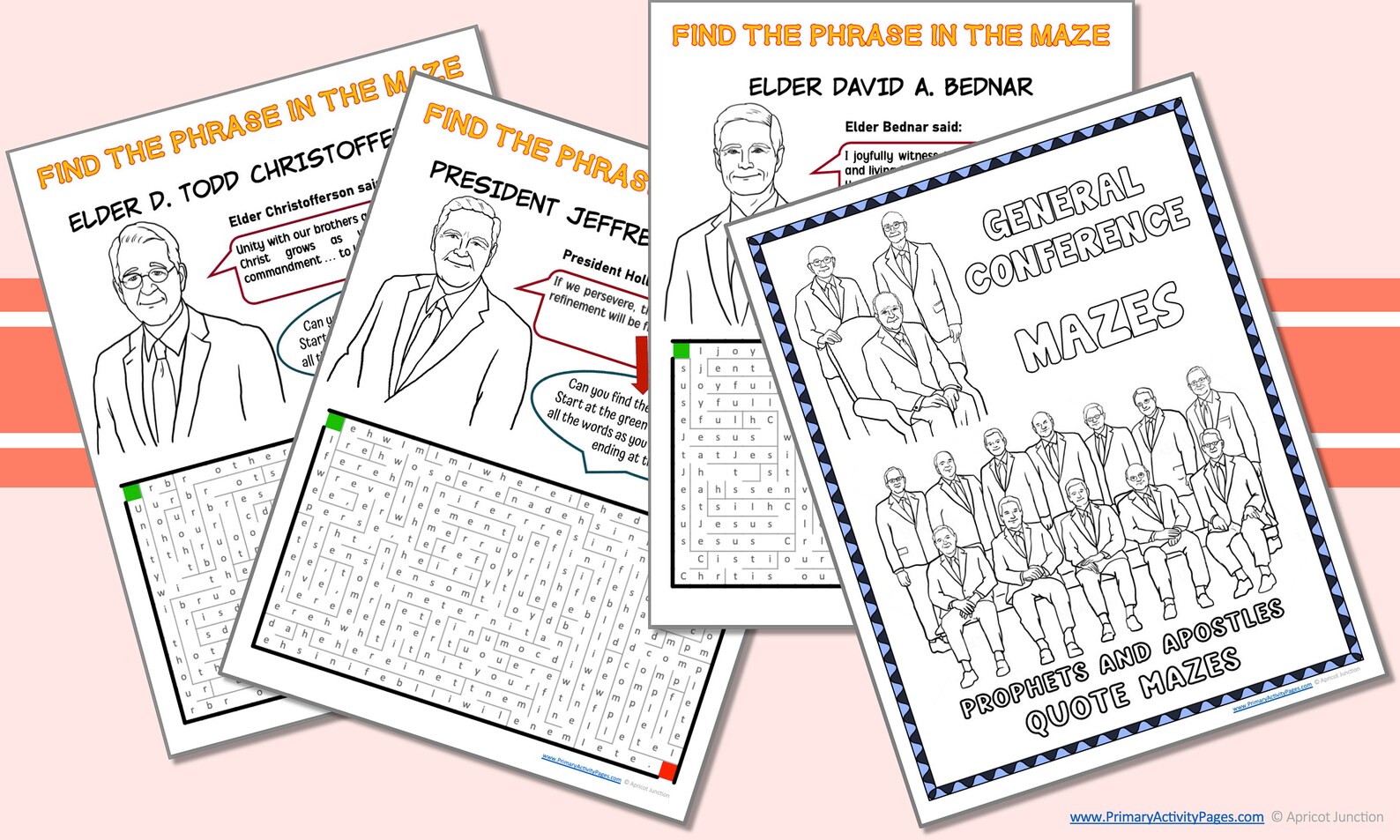 MAZES of QUOTES General Conference Color Pages LDS Prophet Apostles ...