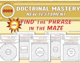 24 MAZES Full Page 2023 Doctrinal Mastery New Testament Printable Learn ...