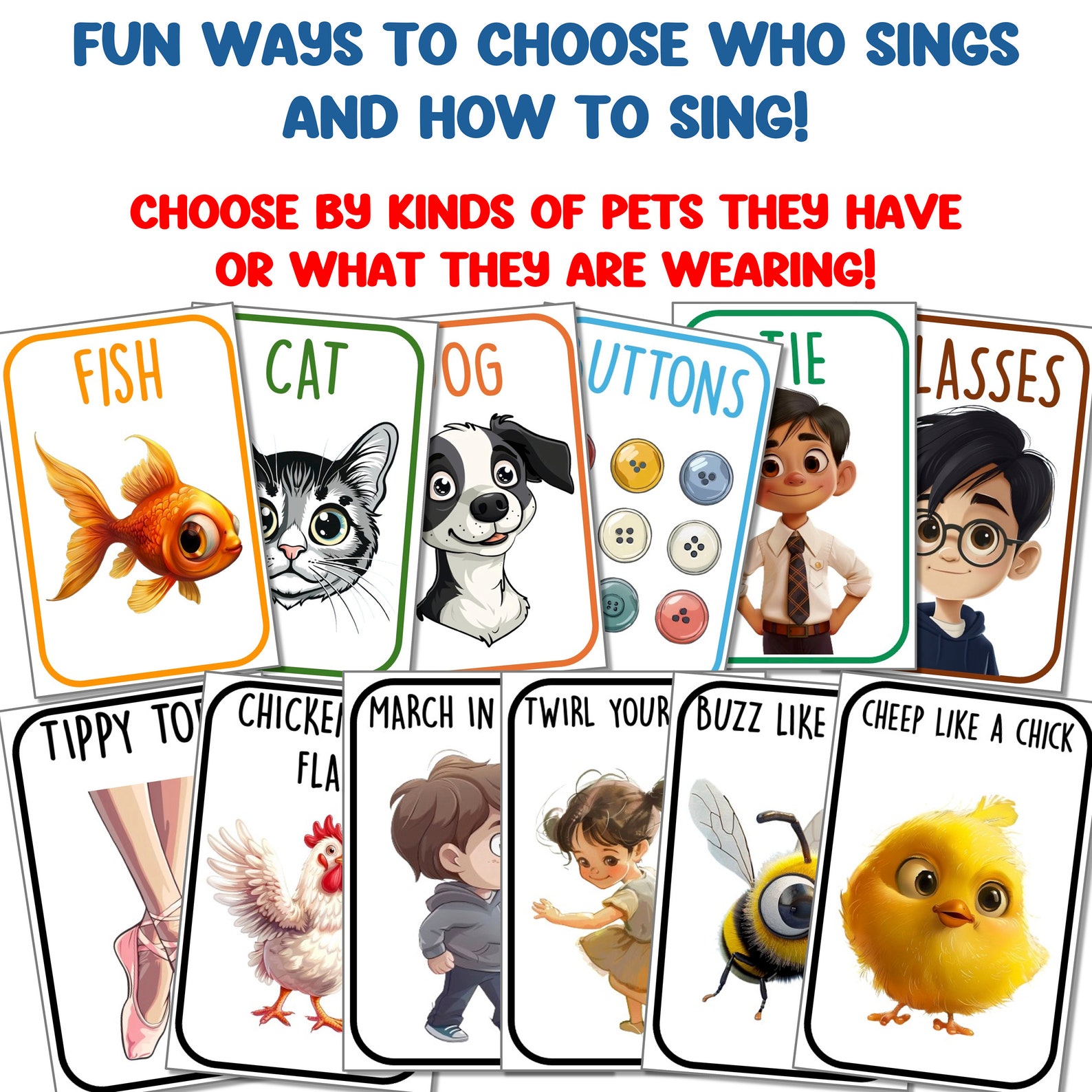 LDS Singing Time BUNDLE; 4 Cards/page, "who Should Sing?" & "ways to ...