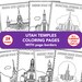 LDS Utah Temples BUNDLE, With Borders, Coloring Pages, Full-page Hand ...