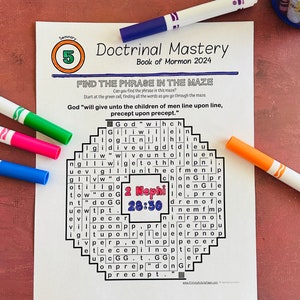 Fun MAZES 24 Full Page 2024 Doctrinal Mastery Book of Mormon Printable ...