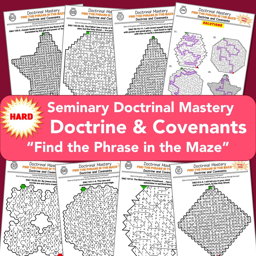 LDS D&C HARD Mazes, Doctrine and Covenants Doctrinal Mastery, 24 Full ...