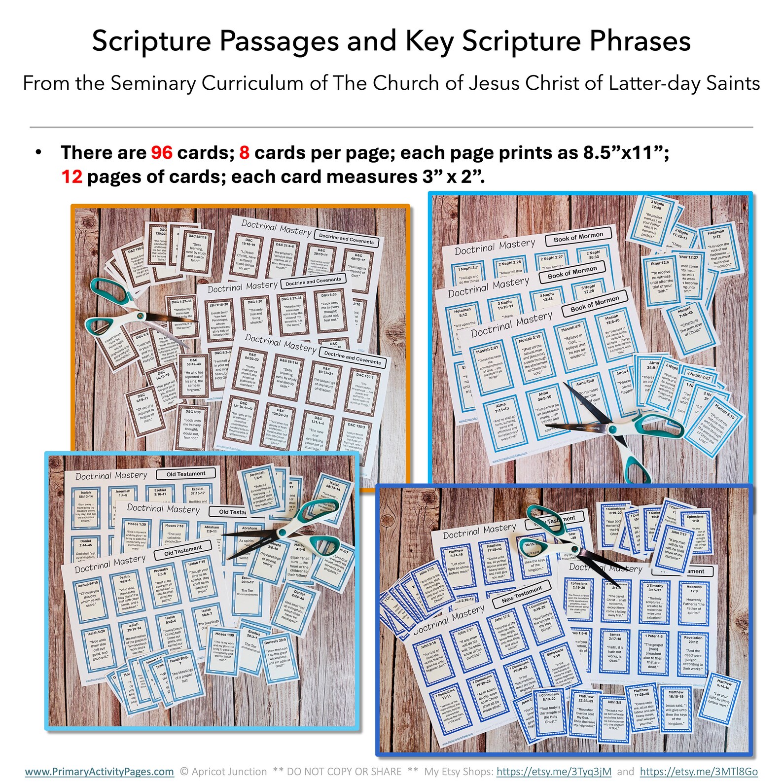 LDS Bundled Bom, D&C, OT, NT, Seminary Doctrinal Mastery Scripture ...