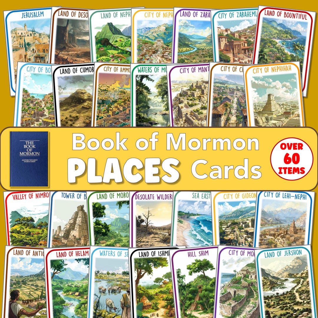 LDS Book of Mormon Places Cards, 3 Sizes, Digital Download, Printable ...