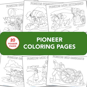 LDS Pioneer Day Coloring Pages, "mormon" Pioneers, Full-page Hand-drawn ...