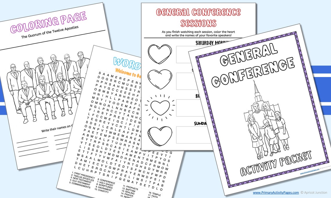 ACTIVITY PACKET General Conference April 2024 Full-sized 15 Pages ...
