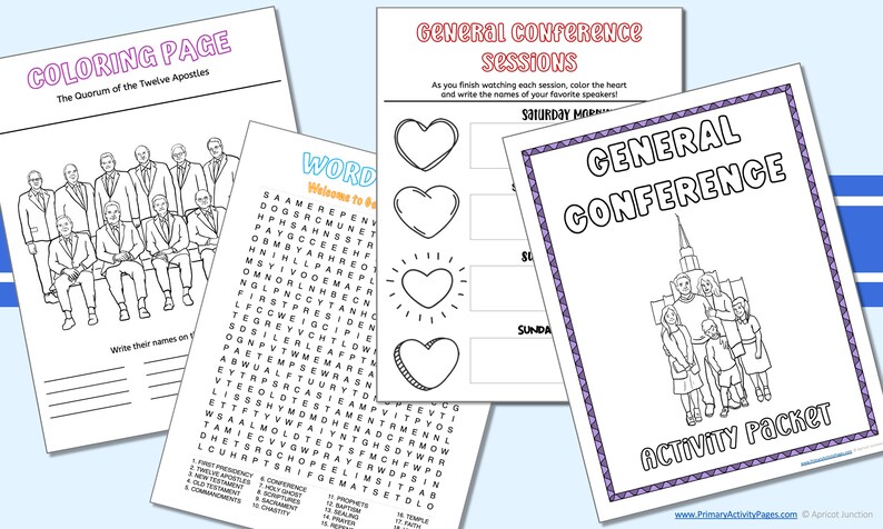 ACTIVITY PACKET General Conference April 2024 Full-sized 15 Pages ...