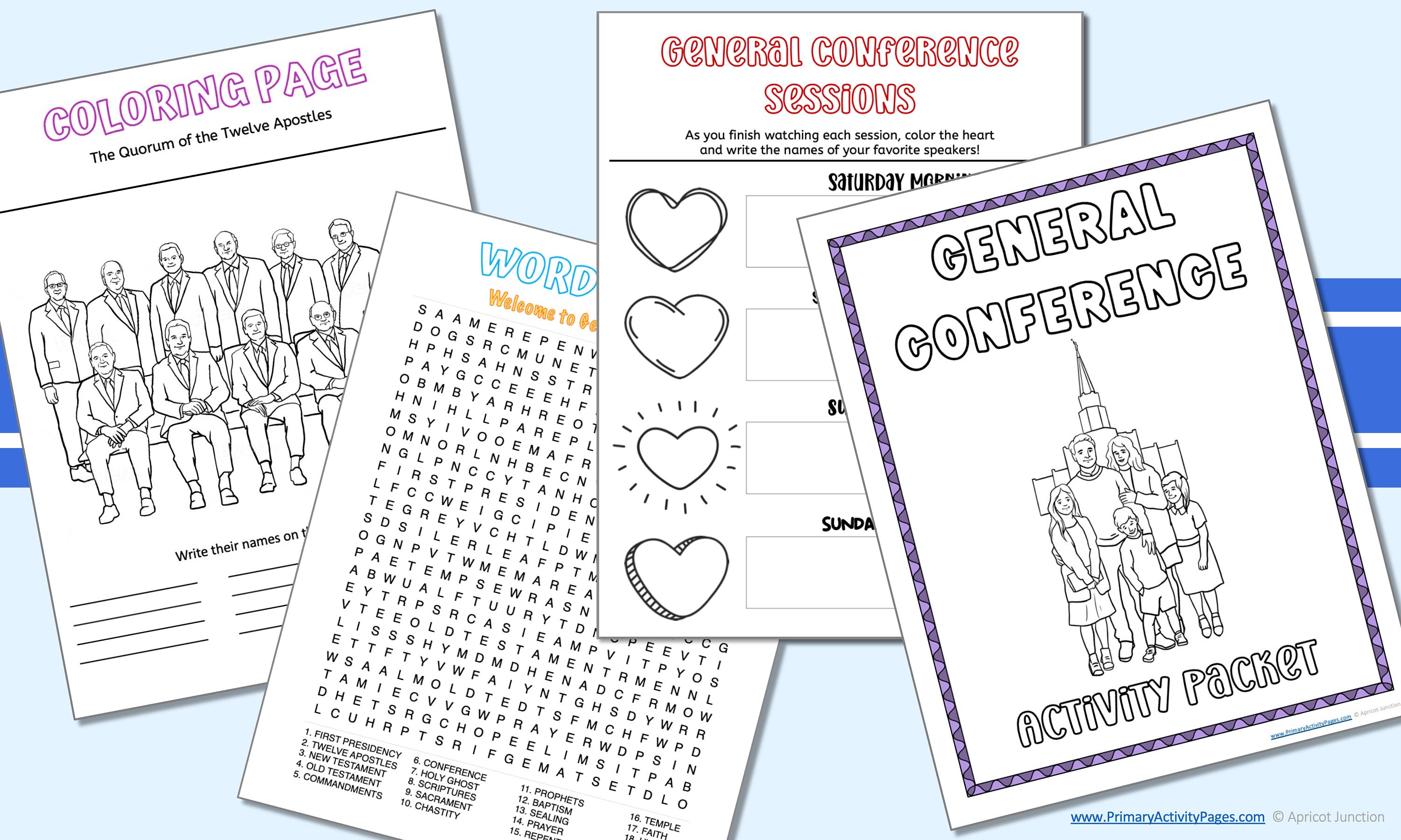ACTIVITY PACKET General Conference April 2024 Full-sized 15 Pages ...