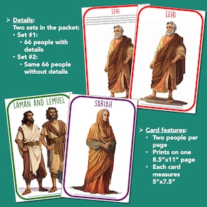 LDS Book of Mormon People Cards, 3 Sizes, Digital Download, Printable ...