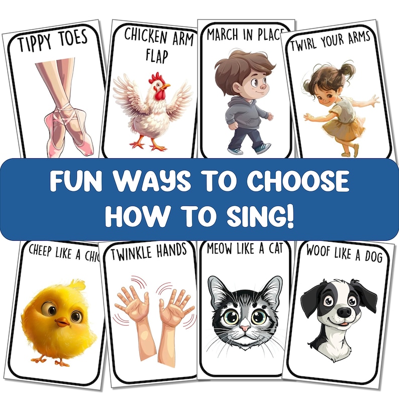 LDS Fun "ways to Sing" Primary Singing Time 4 Cards per Page, Printable ...