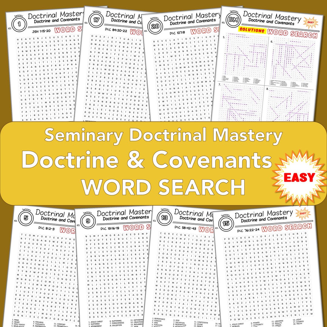 24 Easy WORD SEARCH D&C Doctrine and Covenants Doctrinal Mastery, Learn ...