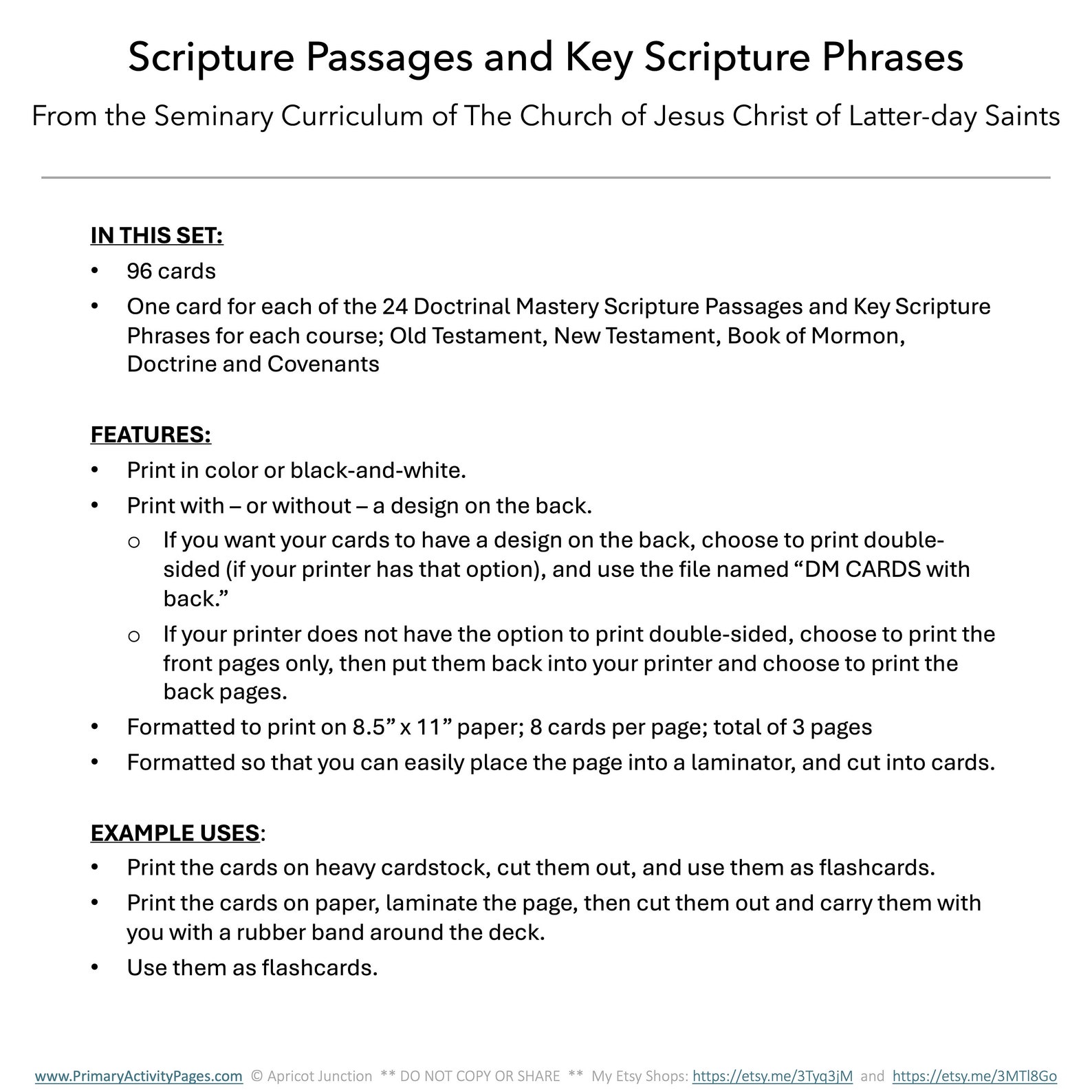 LDS Bundled Bom, D&C, OT, NT, Seminary Doctrinal Mastery Scripture ...