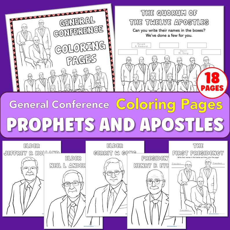 COLORING PAGES General Conference LDS Prophets Apostles Color Pages ...