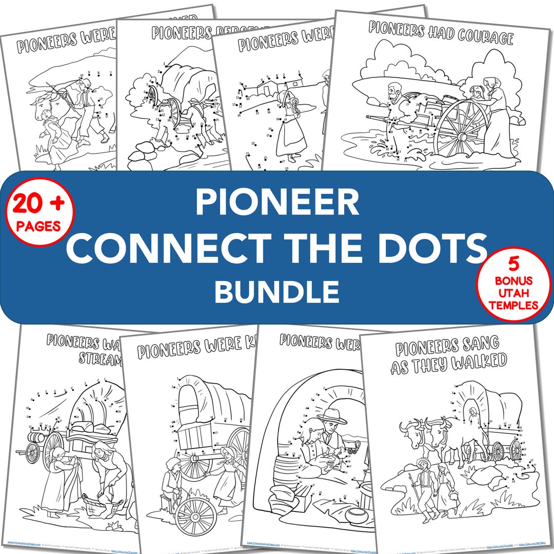 LDS Pioneer Day Connect-the-dots Coloring Pages, Mormon Pioneers, Full ...