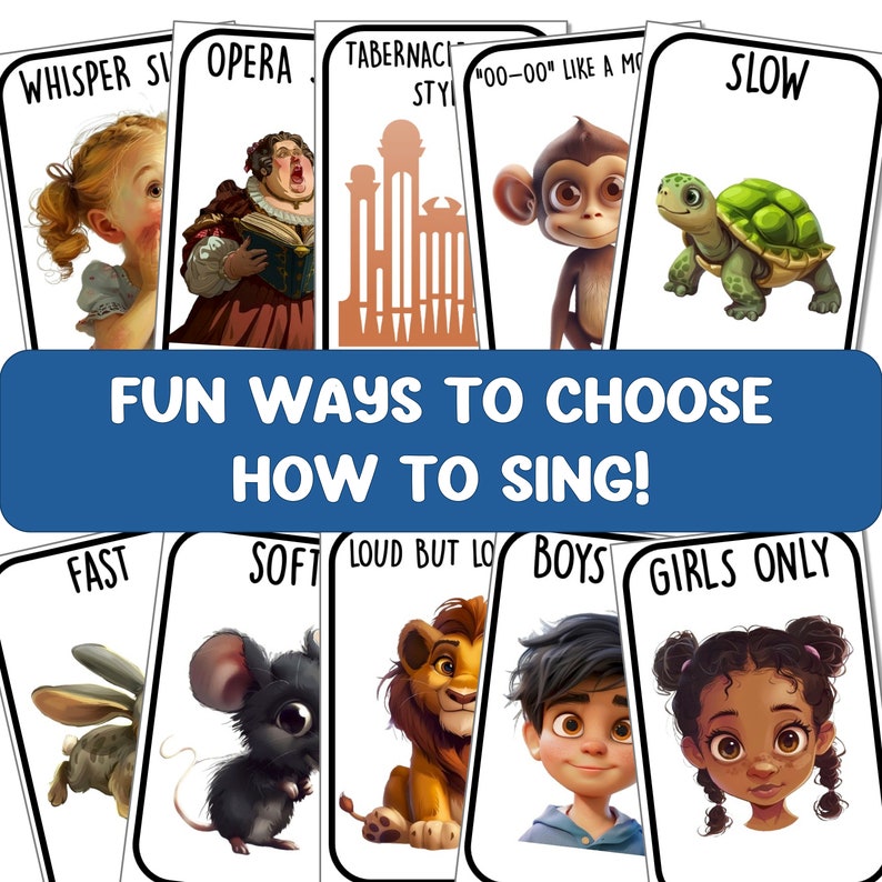 LDS Fun "ways to Sing" Primary Singing Time 4 Cards per Page, Printable ...