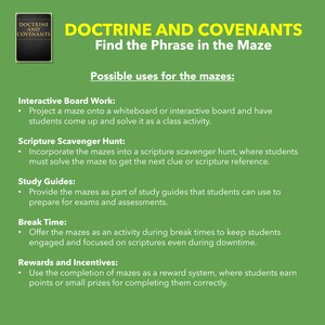 LDS D&C MEDIUM Mazes, Doctrine and Covenants Doctrinal Mastery, Full ...
