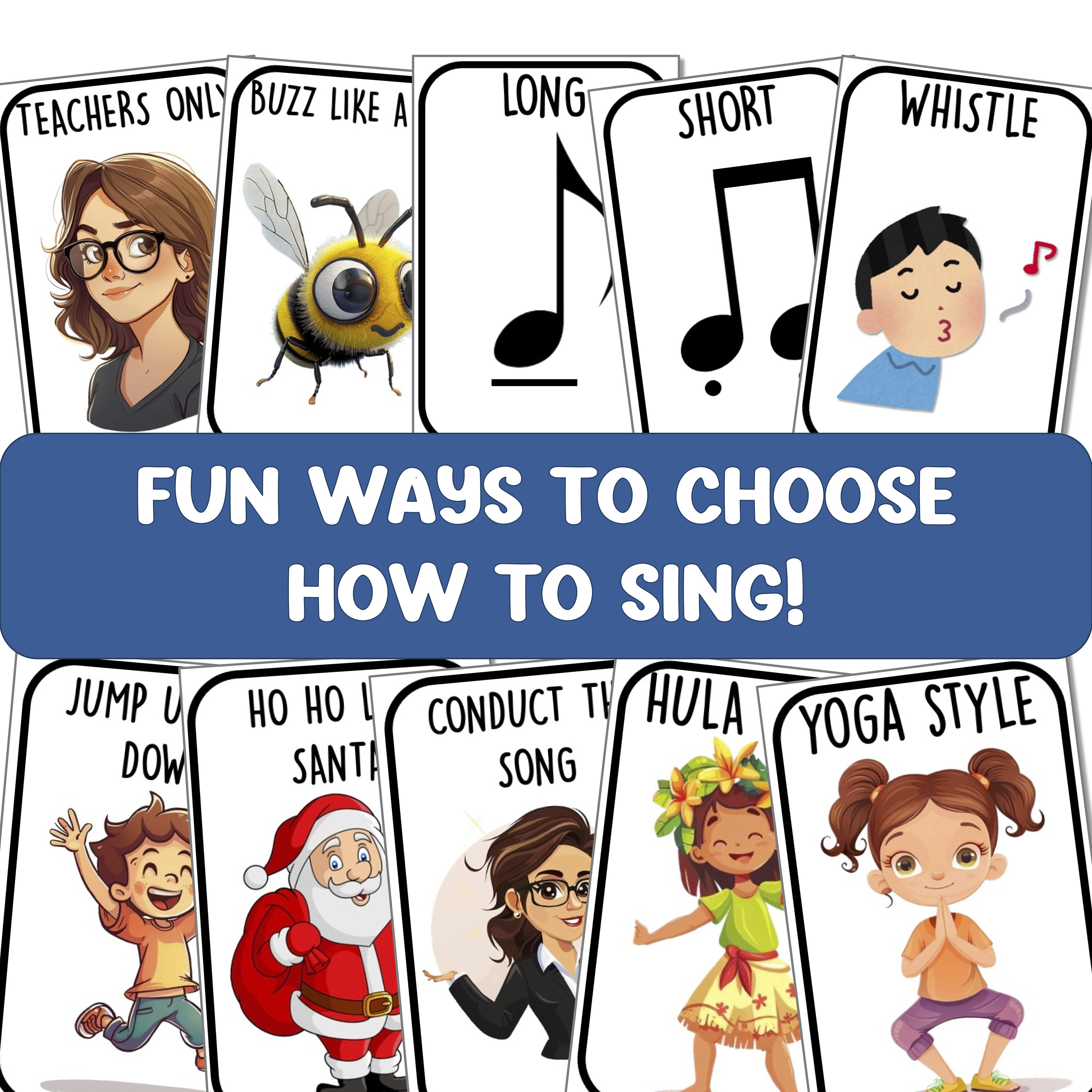 LDS Fun "ways to Sing" Primary Singing Time 2 Cards per Page, Printable ...