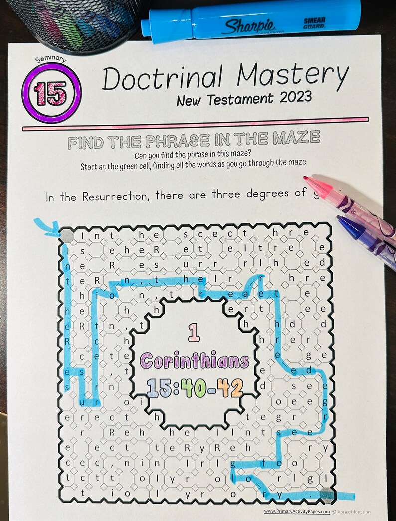 24 MAZES Full Page 2023 Doctrinal Mastery New Testament Printable Learn ...