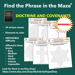 LDS D&C IMPOSSIBLE Mazes, Doctrine and Covenants Doctrinal Mastery, 24 ...
