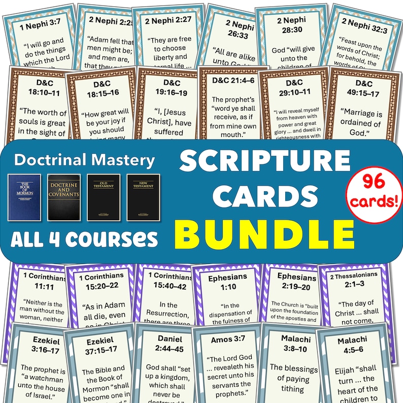LDS Bundled Bom, D&C, OT, NT, Seminary Doctrinal Mastery Scripture ...