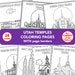 LDS Utah Temples BUNDLE, With Borders, Coloring Pages, Full-page Hand ...