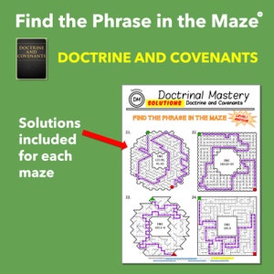 LDS D&C MEDIUM Mazes, Doctrine and Covenants Doctrinal Mastery, Full ...
