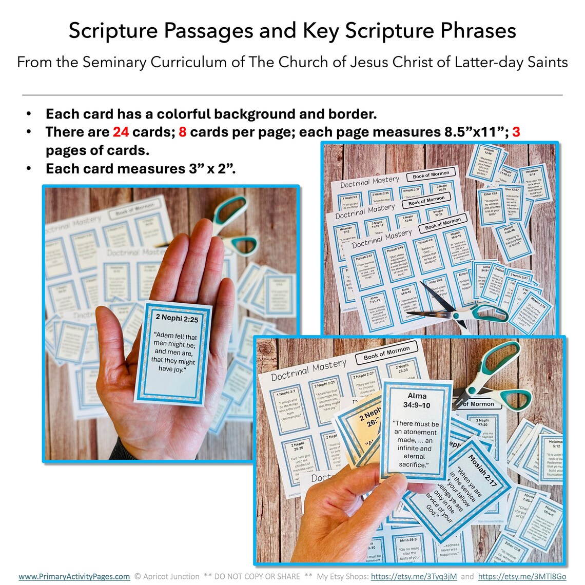 LDS Book of Mormon, Seminary Doctrinal Mastery Scripture Passages and ...