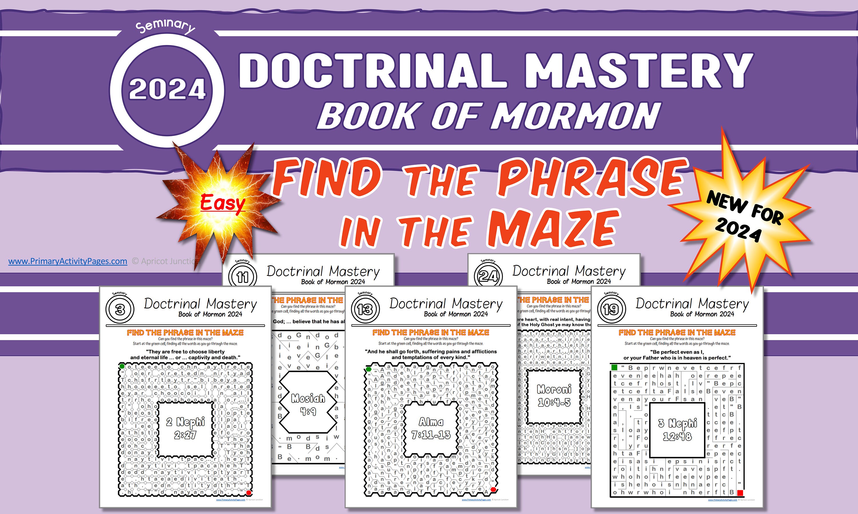 MAZES 24 Full Page 2024 Doctrinal Mastery Book of Mormon Printable ...