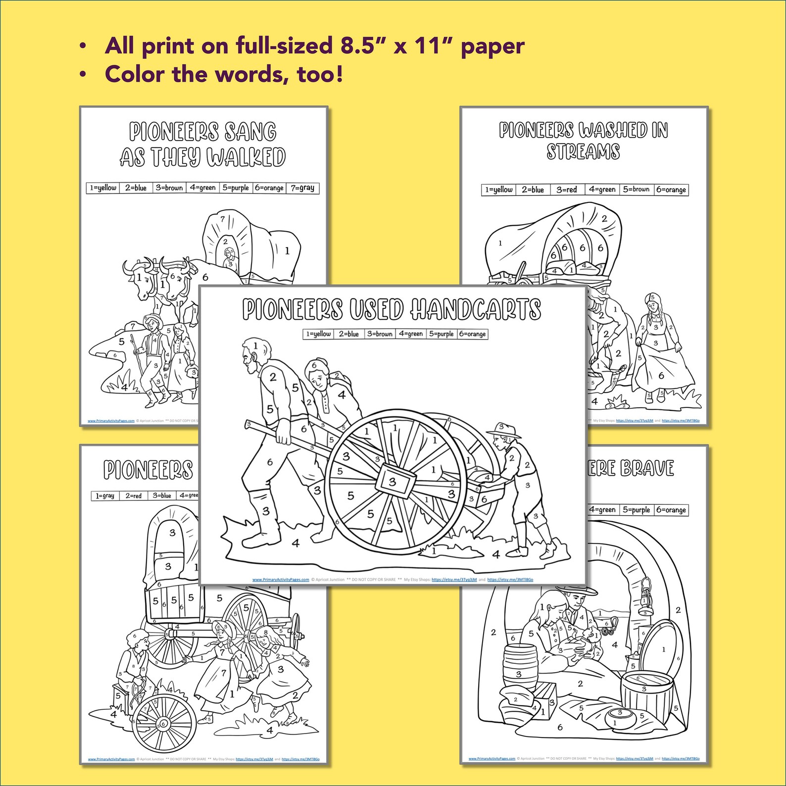 LDS Pioneer Color by Number Coloring Pages, "mormon" Pioneers, Full ...