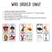 LDS Primary Singing Time "who Should Sing?" 4 Cards per Page, Printable ...
