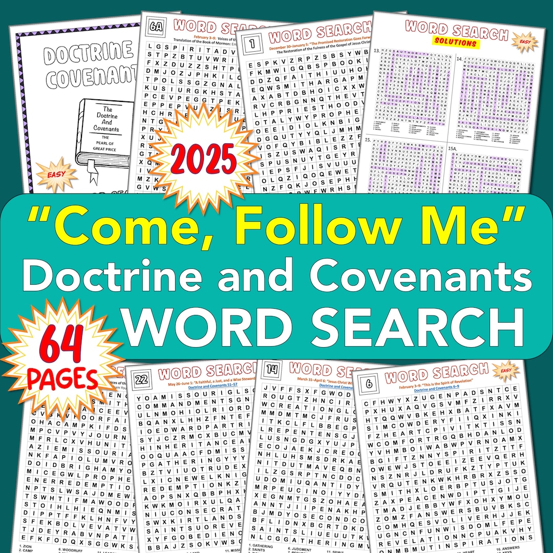 2025 "come, Follow Me" Doctrine and Covenants EASY Word Searches, 64 ...