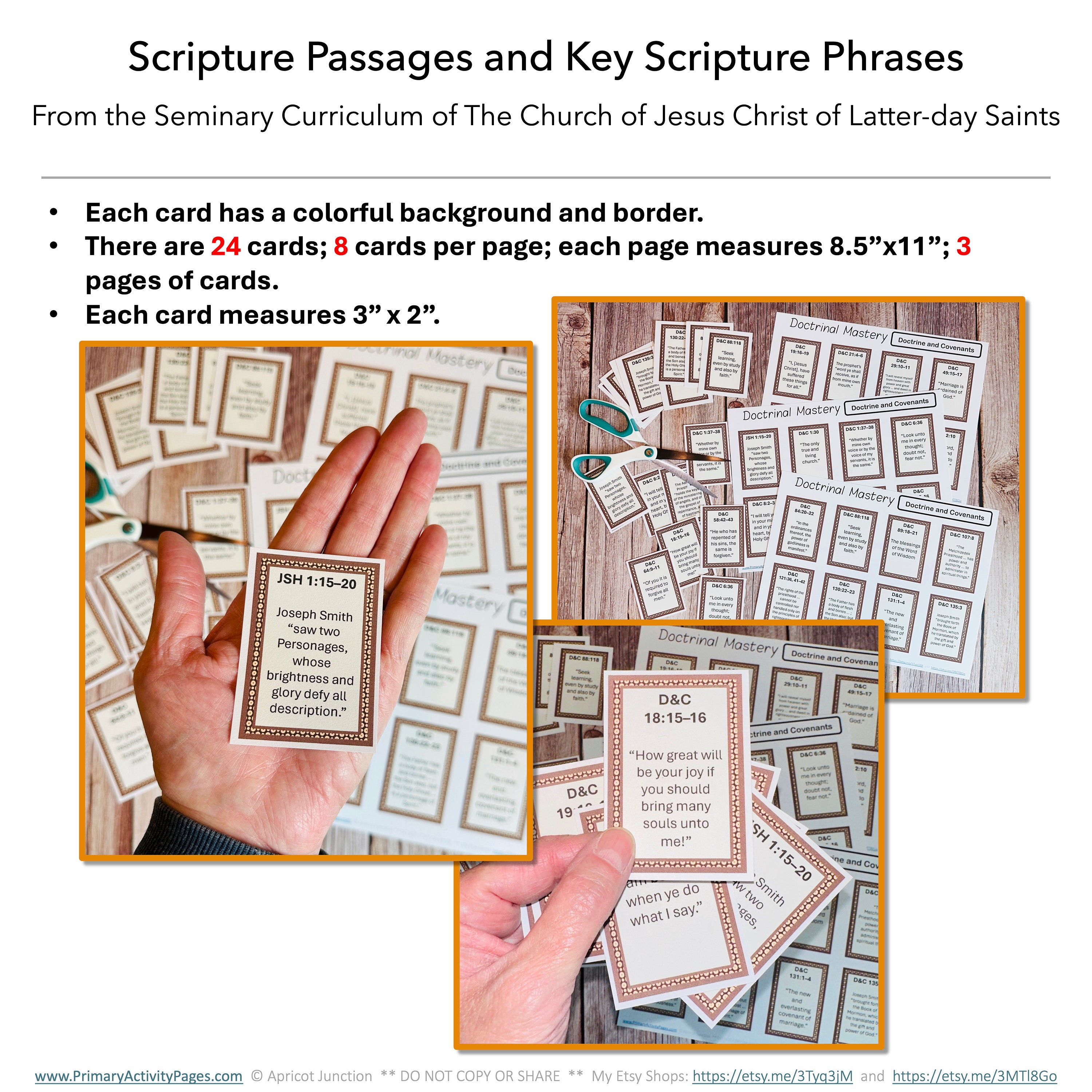 LDS Doctrine and Covenants, Seminary Doctrinal Mastery Scripture ...