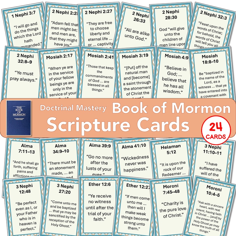 LDS Book of Mormon, Seminary Doctrinal Mastery Scripture Passages and ...