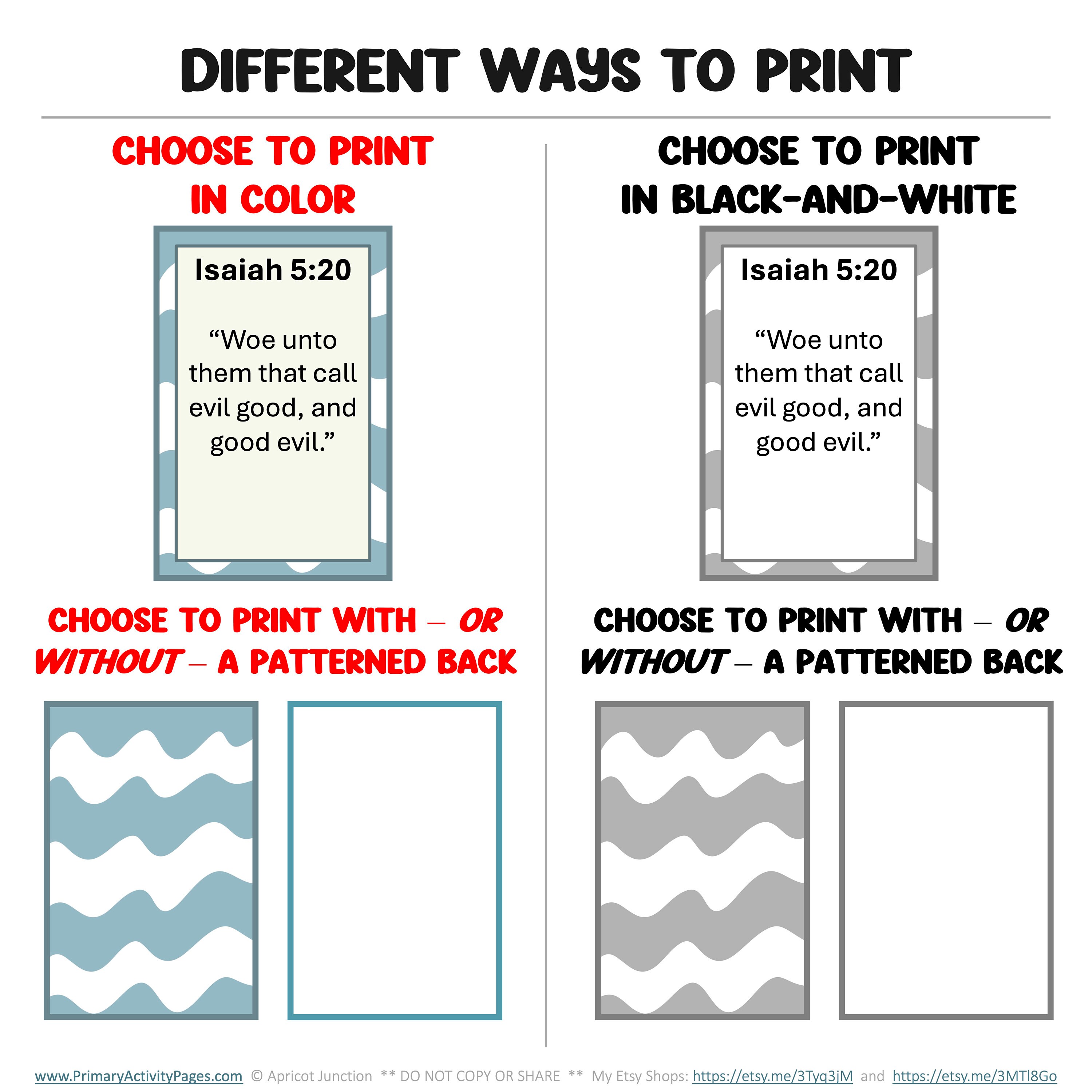 LDS Old Testament, Seminary Doctrinal Mastery Scripture Passages and ...