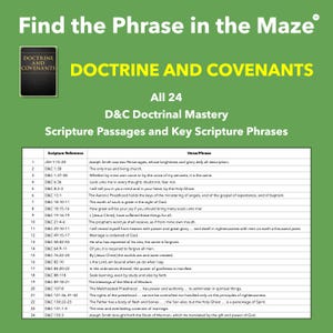 LDS D&C MEDIUM Mazes, Doctrine and Covenants Doctrinal Mastery, Full ...