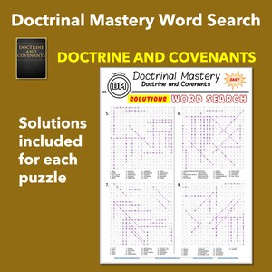 24 Easy WORD SEARCH D&C Doctrine and Covenants Doctrinal Mastery, Learn ...