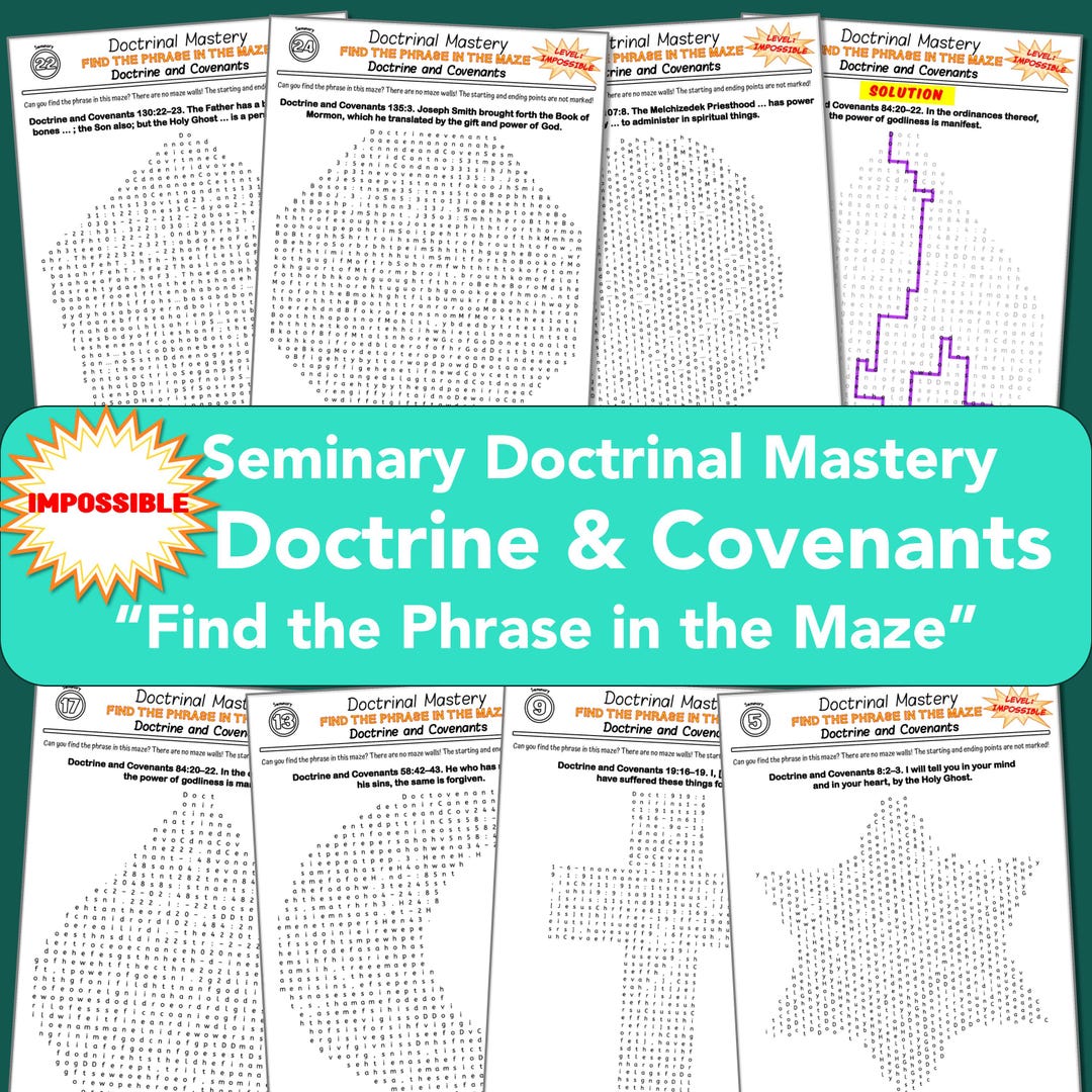 LDS D&C IMPOSSIBLE Mazes, Doctrine and Covenants Doctrinal Mastery, 24 ...
